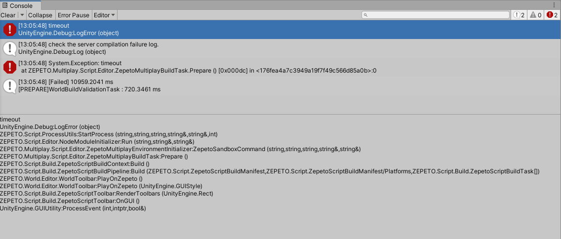 빌드 에러 : System.Exception: timeout · naverz zepeto-studio-kor · Discussion #642 · GitHub