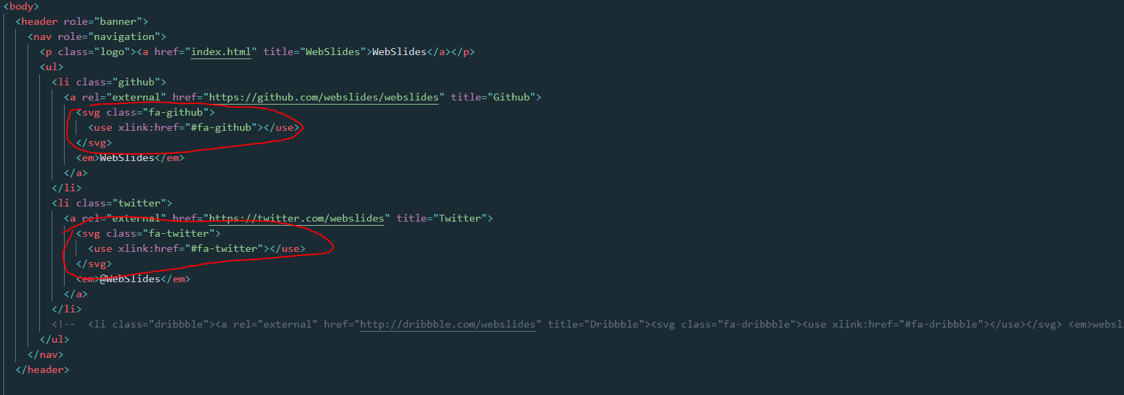 Icons not working on header · Issue #155 · webslides/WebSlides · GitHub