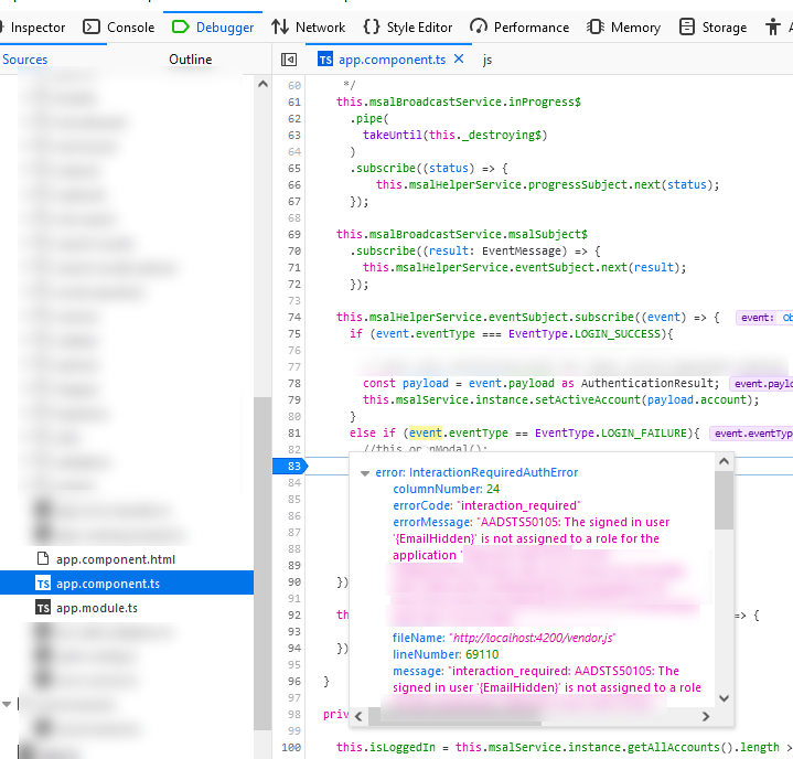 For 'User assignment required' prevent redirect and LOGIN_FAILURE event ...