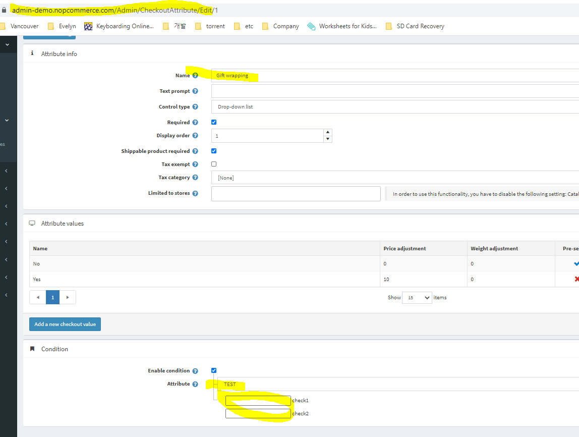 Checkout attribute issue when the condition attribute is checkbox · Issue #4844 · nopSolutions ...
