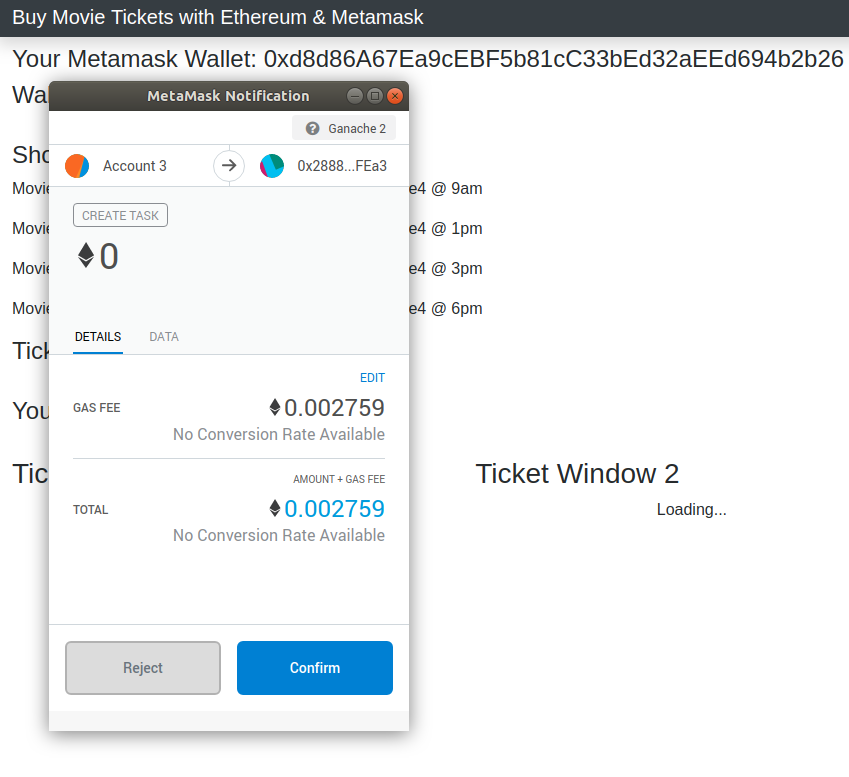 GitHub - theagilecoder/Movie-Ticketing-Dapp: Movie Ticketing Dapp built on Ethereum, Metamask ...
