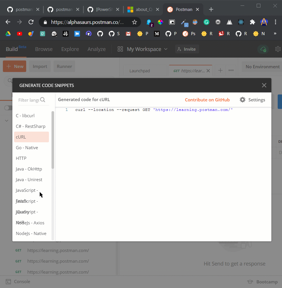Bug : distorted text in postman generate code(left sidebar) both app and webiste. · Issue #9147 ...