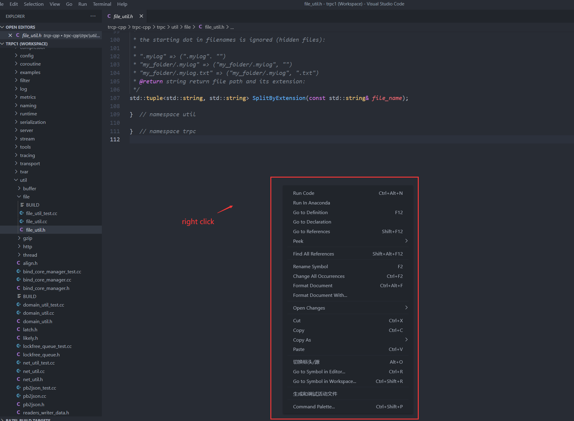 can I set a shortcut to the right click menus in workspace file ...