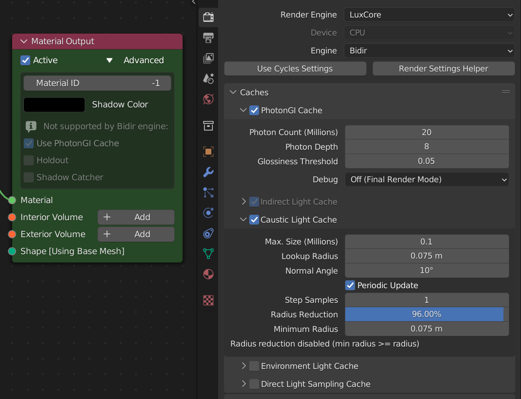 PhotonGI Cache material option showing as unavailable when engine is BiDir · Issue #773 ...