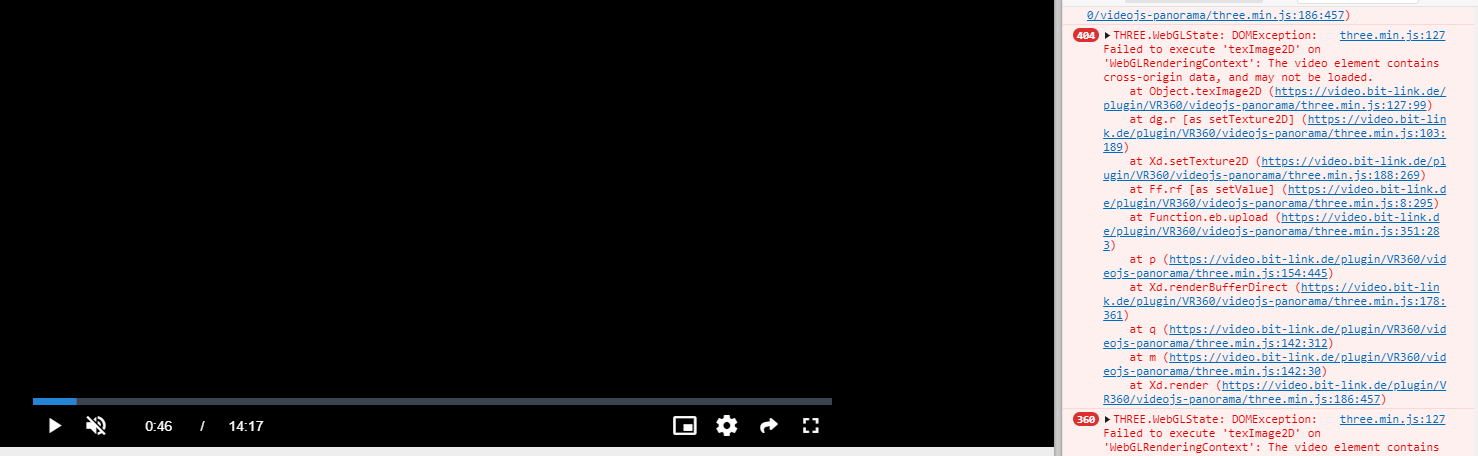 VR360 Cross-Origin Error · Issue #4807 · WWBN/AVideo · GitHub