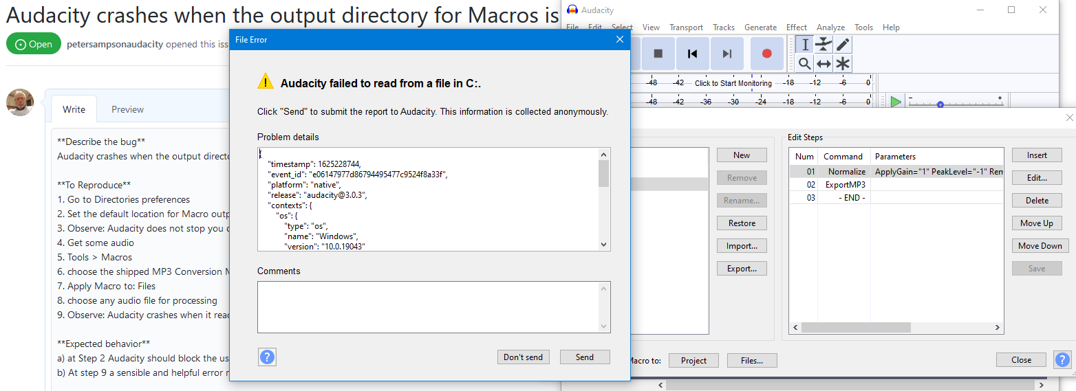 Audacity crashes when the output directory for Macros is set to C:\ · Issue #1174 · audacity ...