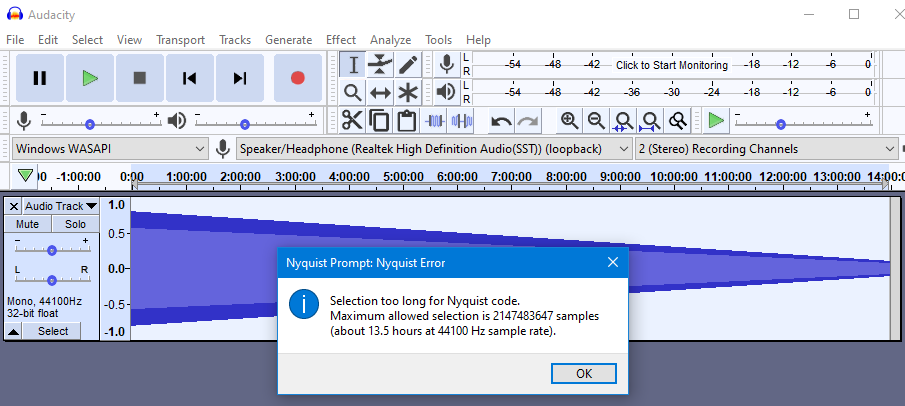 Nyquist effects overflow at > 2^31 samples · Issue #1607 · audacity/audacity · GitHub