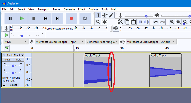 A clip can be shrunk to zero length leaving no visual cue as to its ...
