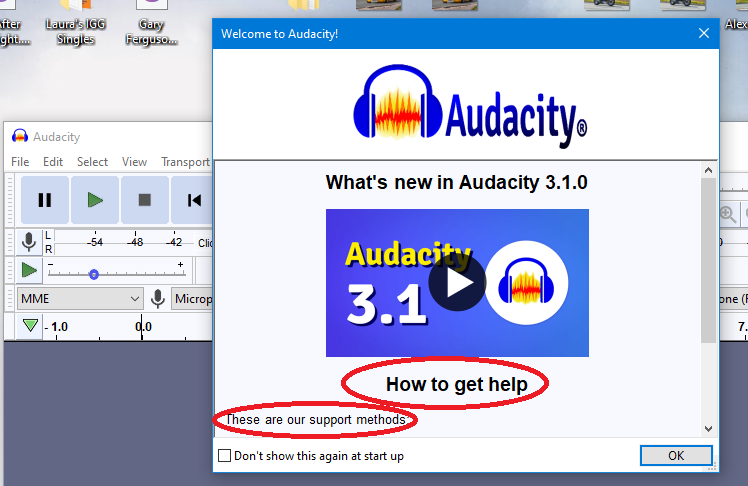 Important information obscured in 3.1.0 new splash screen · Issue #1946 · audacity/audacity · GitHub