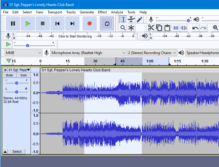 Selected region is not shown on Timeline · Issue #2067 · audacity/audacity · GitHub