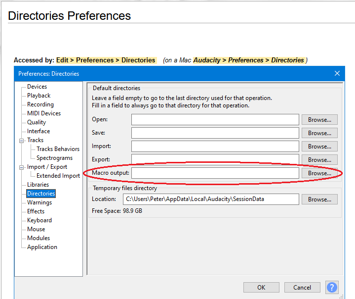 Improvements to macro-output folder · Issue #2168 · audacity/audacity · GitHub