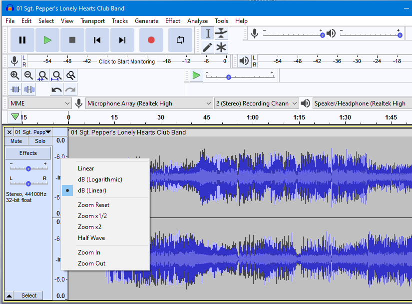 Add a linear-scale dB vertical ruler · Issue #2683 · audacity/audacity · GitHub