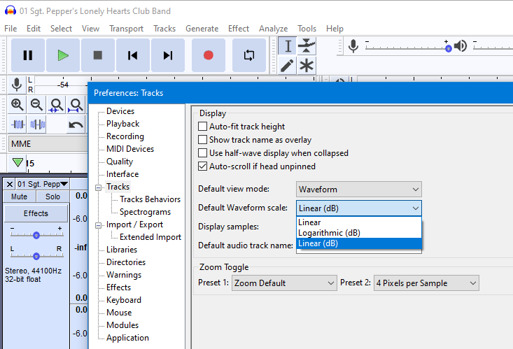 Add a linear-scale dB vertical ruler · Issue #2683 · audacity/audacity · GitHub