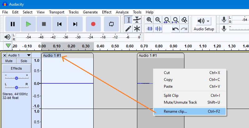 A clip needs to be selected for the context menu to enable "Rename Clip" · Issue #3101 ...