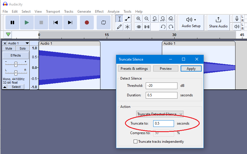 "Truncate Silence" fails to work on any gaps between Clips · Issue #3988 · audacity/audacity ...
