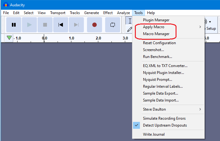 Macro Manager and Apply Macro have swapped places in the Tools menu · Issue #4172 · audacity ...