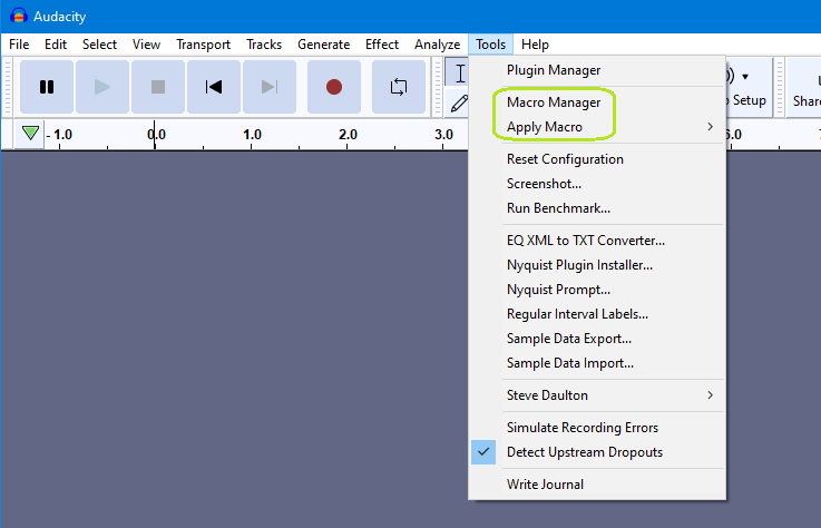 Macro Manager and Apply Macro have swapped places in the Tools menu ...