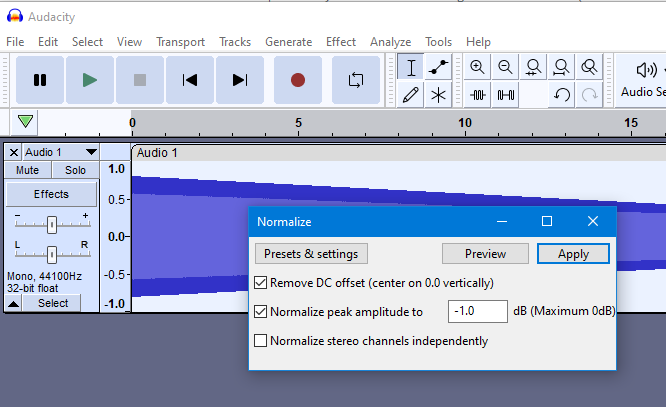 Error message in the Normalize effect dialog doesn't fit · Issue #4310 · audacity/audacity · GitHub