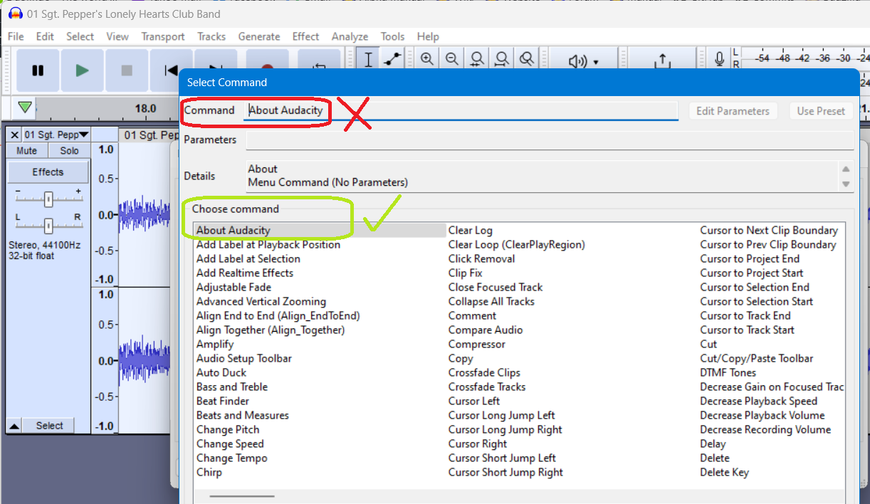 When adding a command to a Macro the initial focus is in the wrong ...