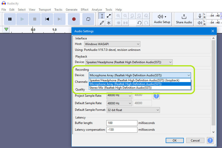 Error when pressing Record for the second time with WASAPI set as a host · Issue #4860 ...
