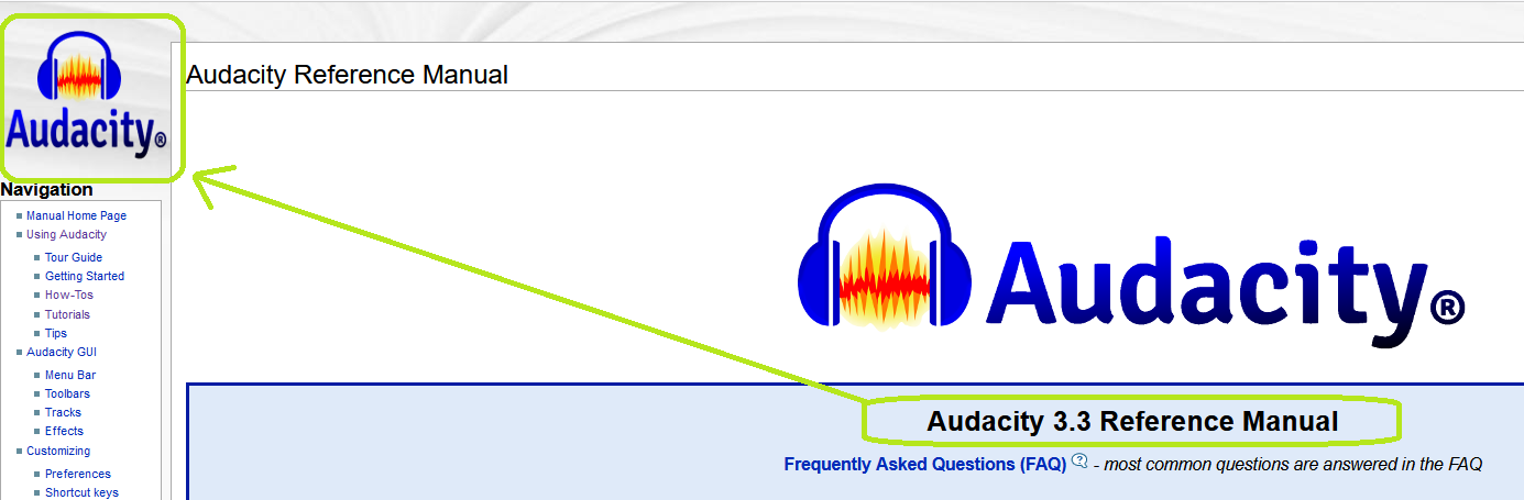 The Audacity logo is missing from the 3.4.0 alpha Manual (soon to be the new released Manual ...