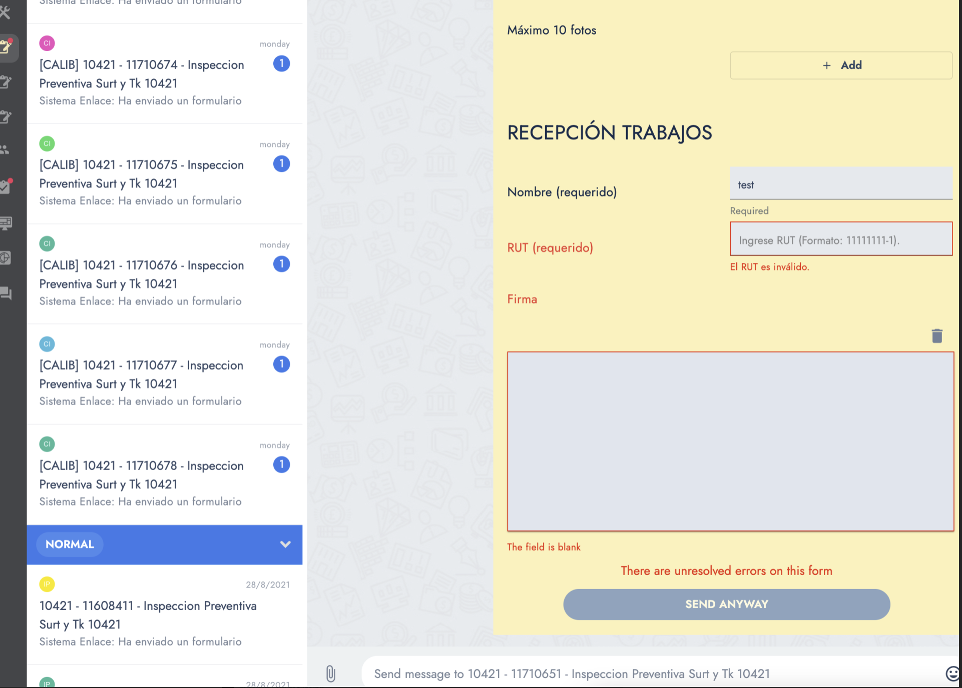 Bug report: Fallan validaciones en formulario · Issue #1249 · Cotalker/documentation · GitHub