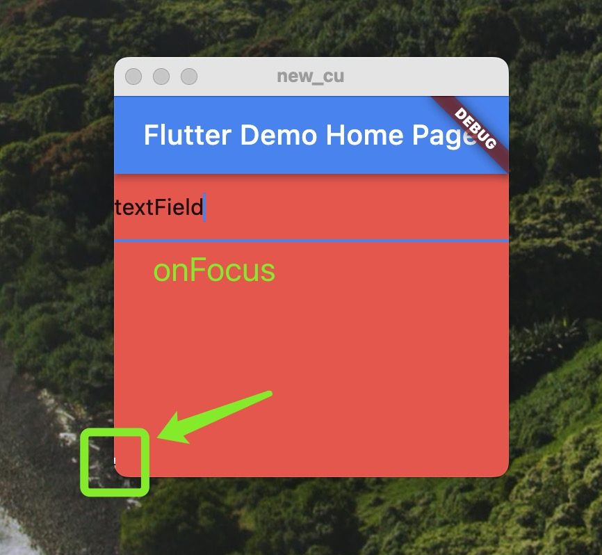 When Textfield Focus An Extra Cursor Appears In The Lower Left Corner Of The Window On Macos