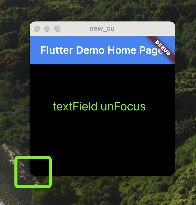 When textfield focus, an extra cursor appears in the lower left corner of the window, On MacOS ...