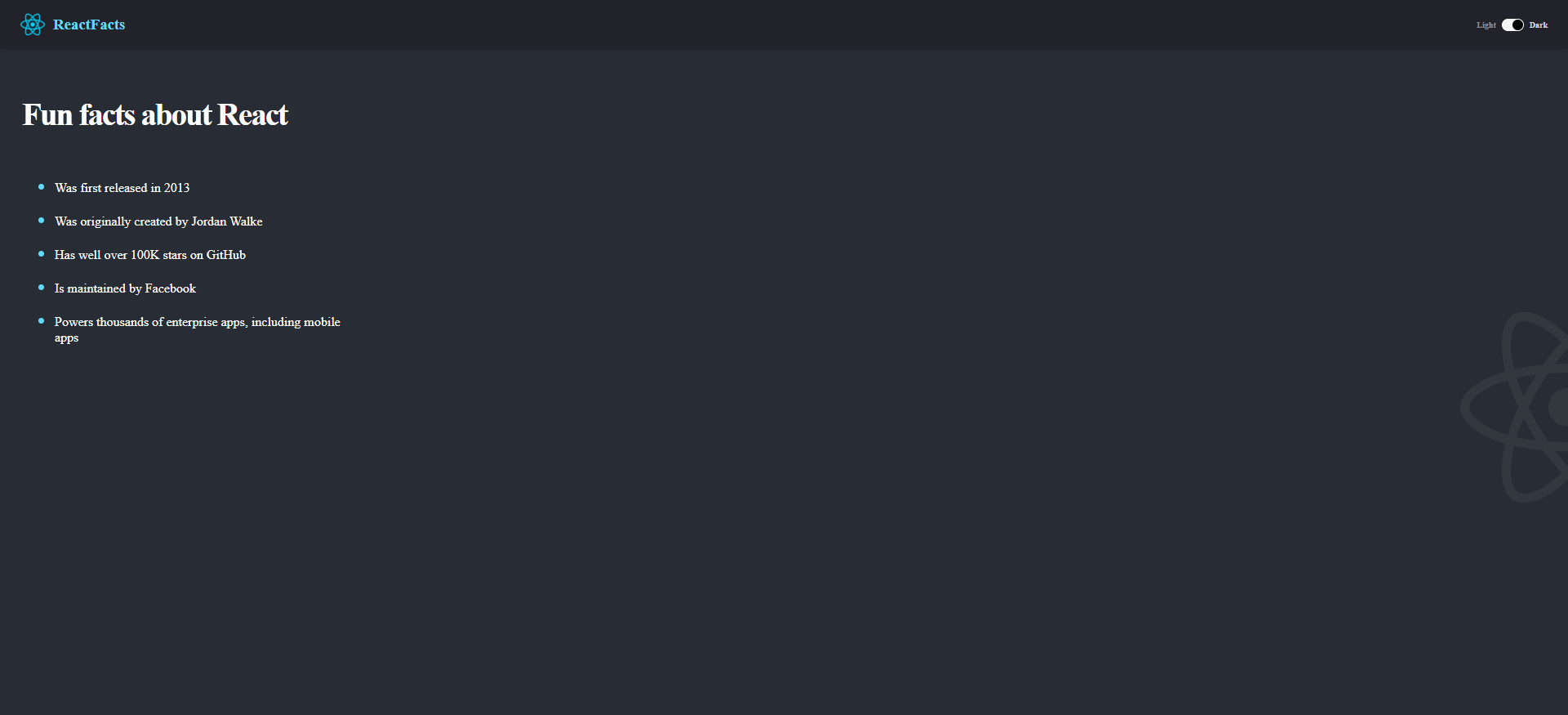 GitHub - pedro772/react-facts