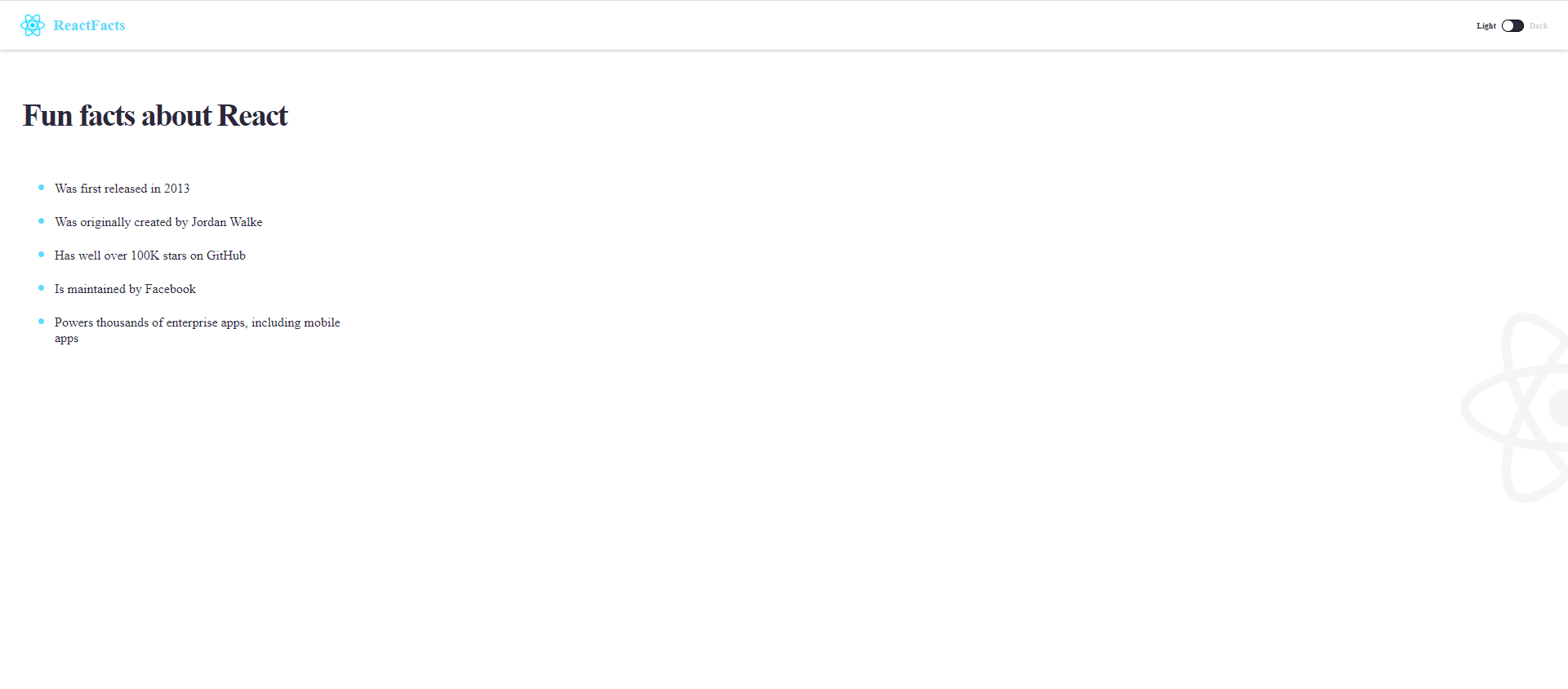GitHub - pedro772/react-facts
