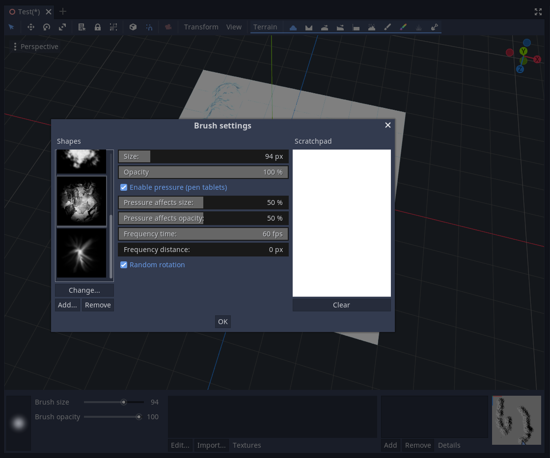 The Selected Terrain Brush Shape Is Not Updating In The Editor · Issue 352 · Zylann Godot