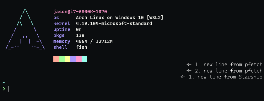 Double new line after palette · Issue #93 · dylanaraps/pfetch · GitHub