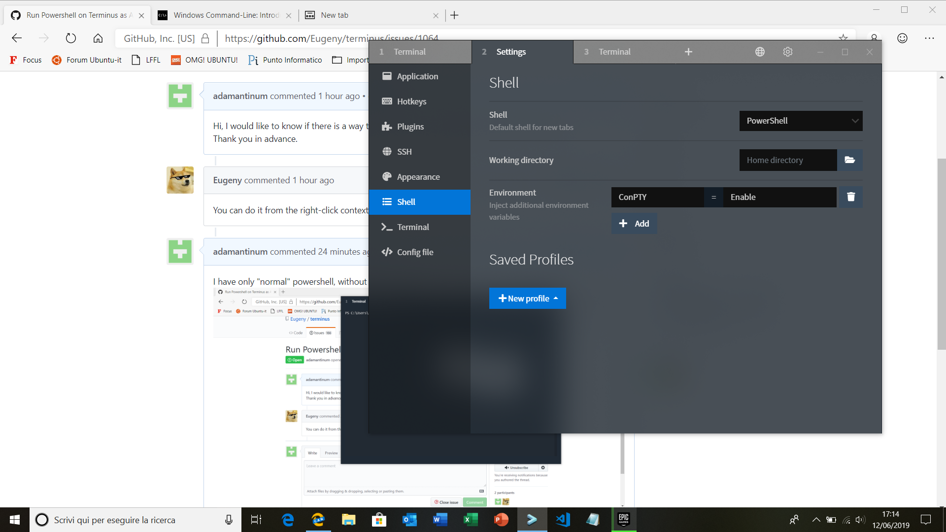 Run Powershell on Terminus as Admin · Issue #1064 · Eugeny/tabby · GitHub