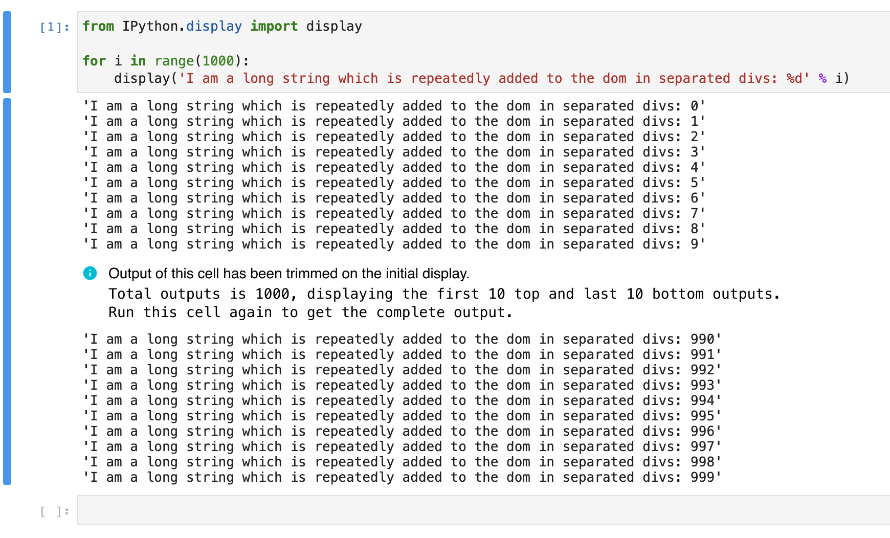 Trim large notebook outputs for better performance · Issue #9593 · jupyterlab/jupyterlab · GitHub