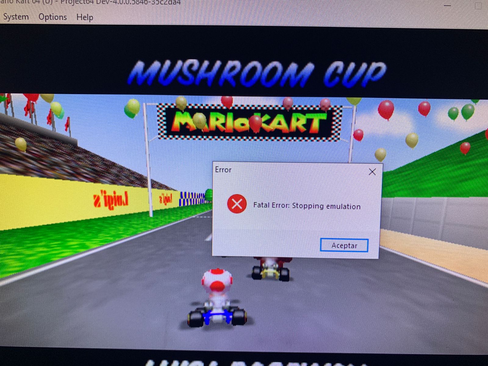 [Bug]: Emu crash with Mario Kart 64 · Issue #2255 · project64/project64 ...