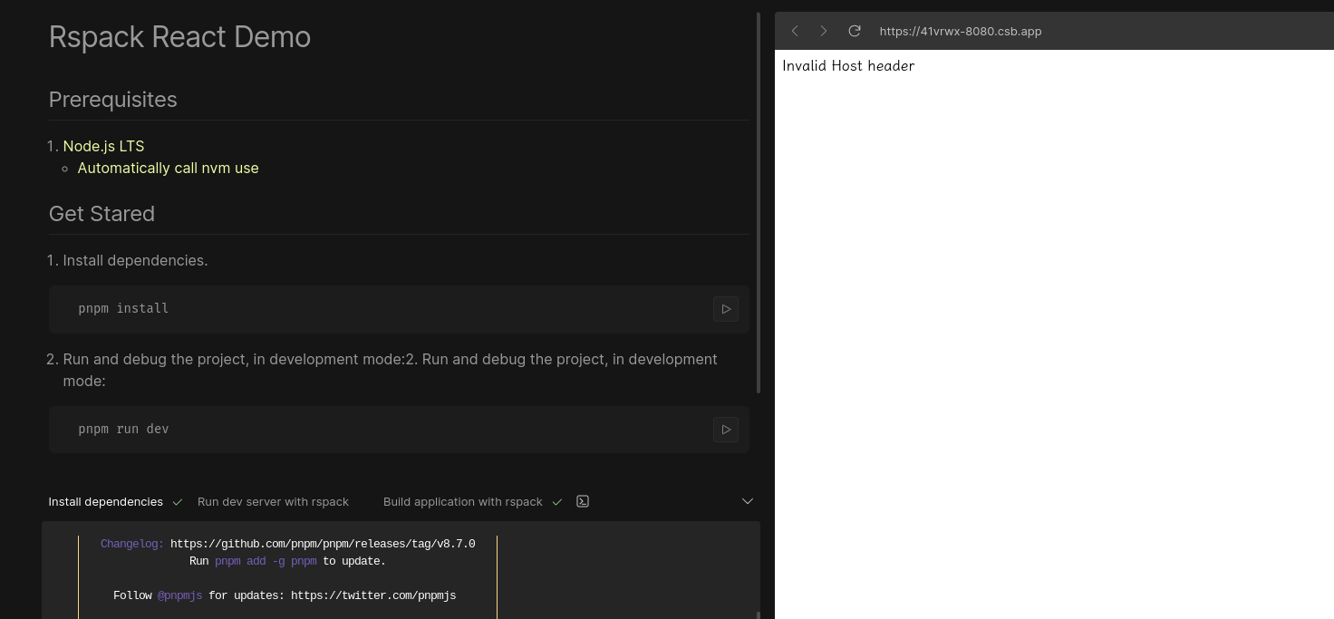 React Demo Not Working · Issue 4076 · Web Infra Devrspack · Github 5190