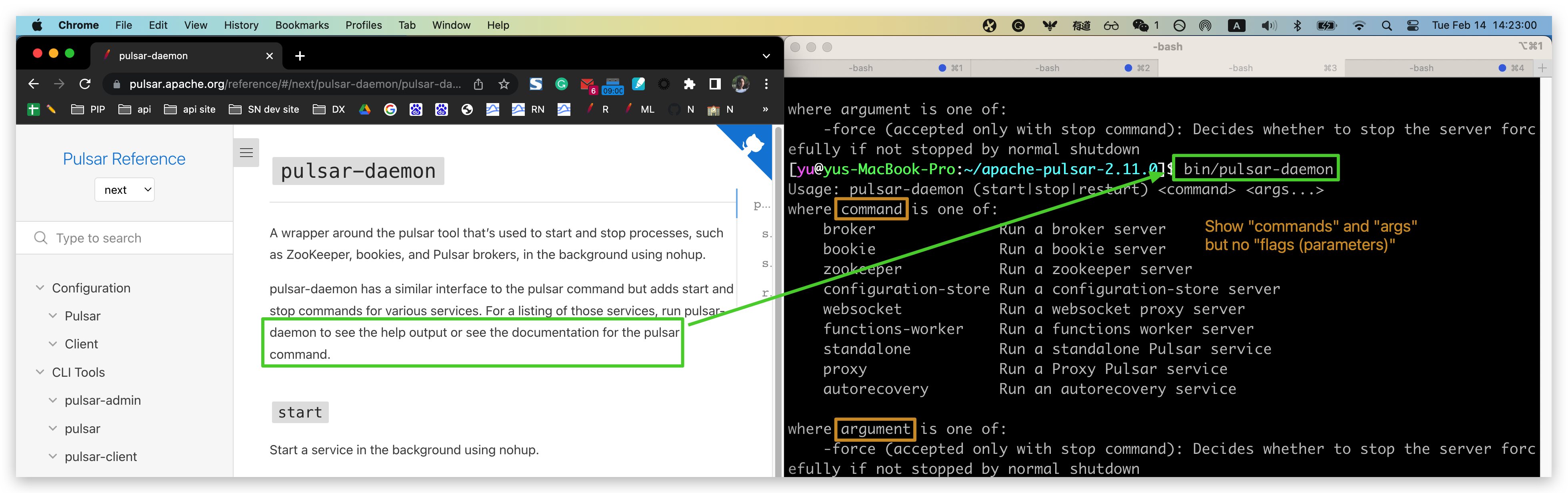 [improve][doc] flags (parameters) of `pulsar-daemon start` are missing in docs · Issue #19512 ...