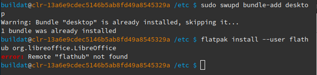 Failed to install application (LibreOffice) using flatpak · Issue #688 · clearlinux/distribution ...