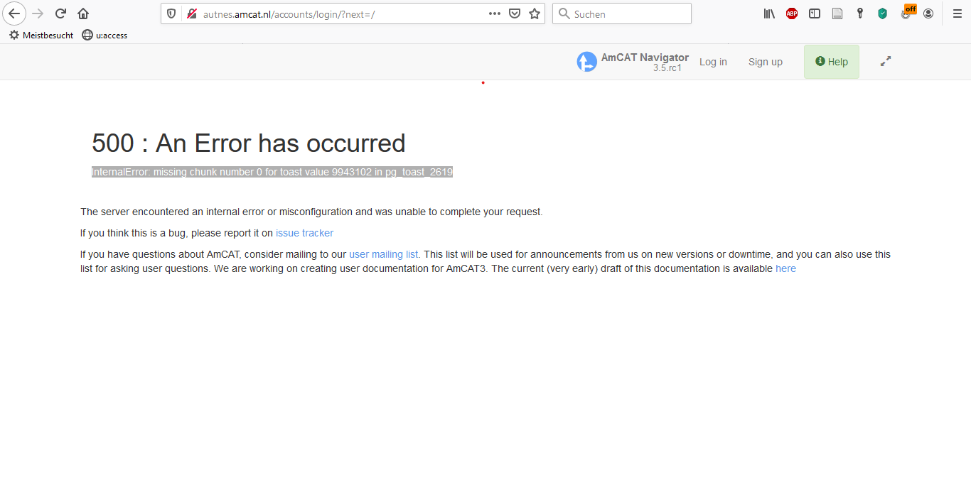 Autnes Amcat-Server down (Error 500) · Issue #757 · amcat/amcat · GitHub