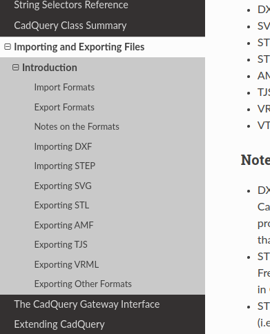 Headings in Import/Export of docs incorrect · Issue #799 · CadQuery/cadquery · GitHub