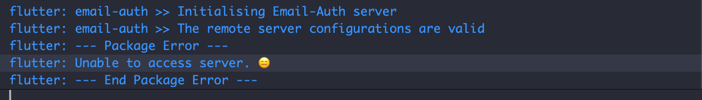 Package Error Unable to access server. 😑 · Issue #56 · saran-surya/email_auth_node · GitHub