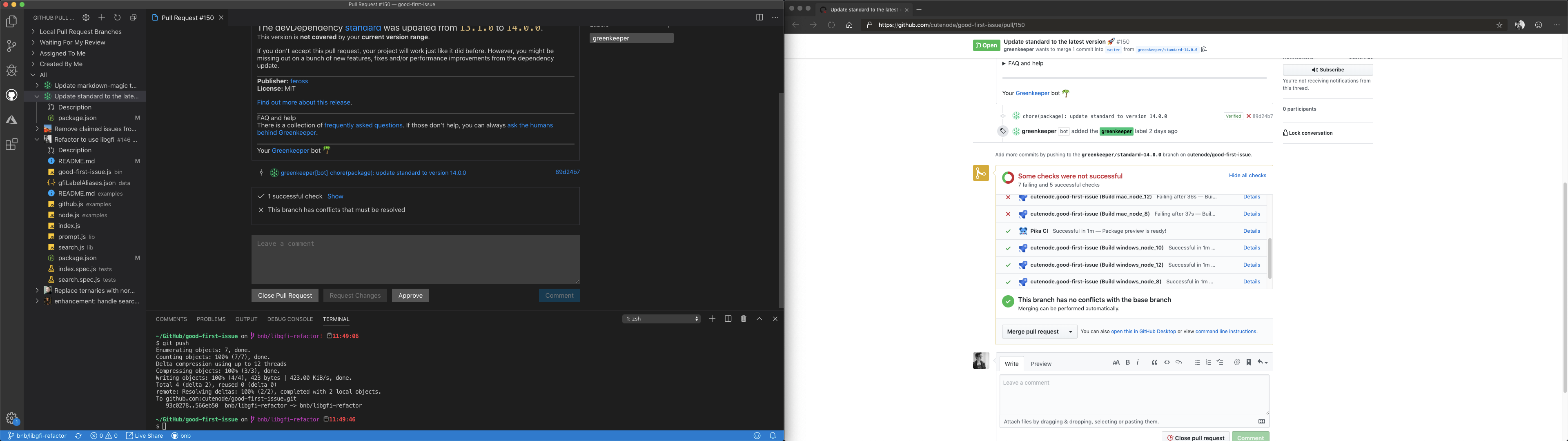 GitHub Checks and Merge Conflicts not updating in Extension UI · Issue #1314 · microsoft/vscode ...