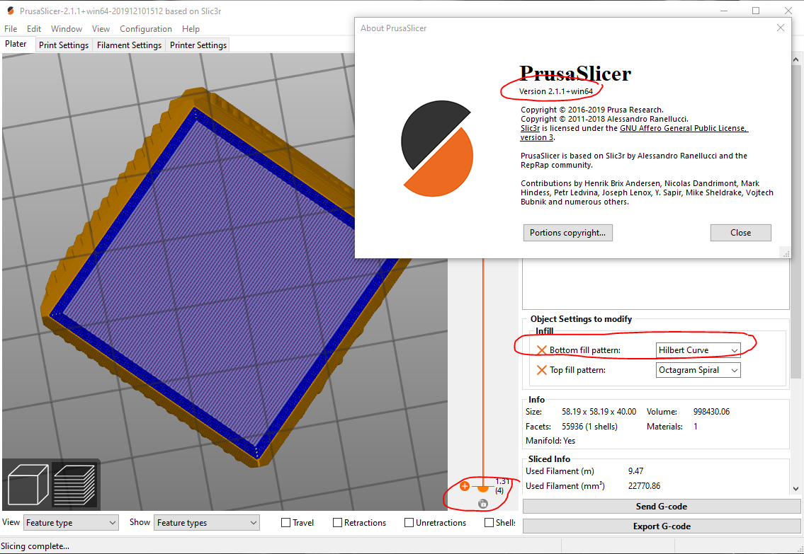 Slicer PE 2.1.1 ignoring Bottom fill pattern when enabling raft support ...