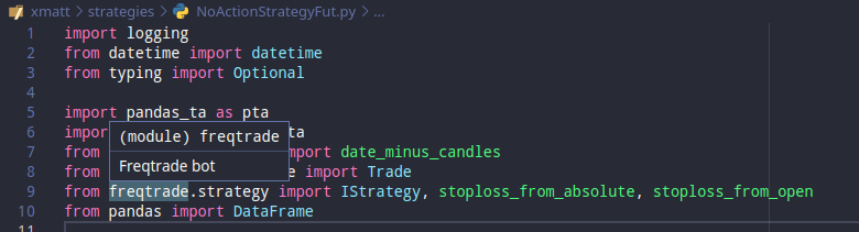 Import "freqtrade.strategy" could not be resolvedPylancereportMissingImports (vscode) · Issue ...