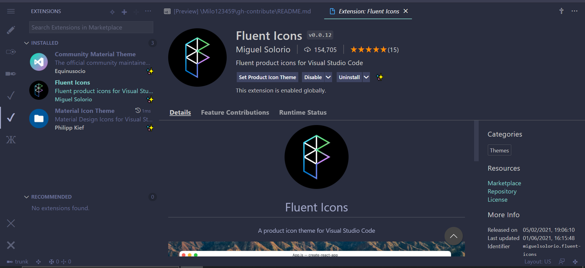 Doesn't work in codespaces · Issue #18 · miguelsolorio/vscode-fluent-icons · GitHub