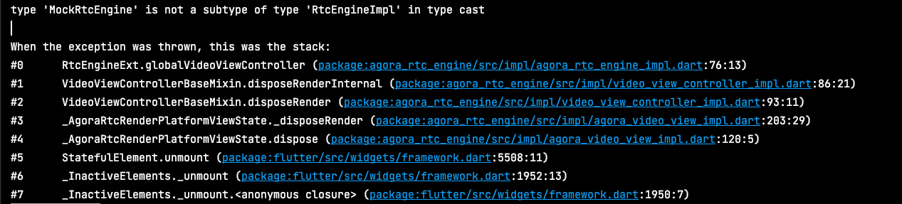 Tests failing cus of error: type 'MockRtcEngine' is not a subtype of ... Tests failing cus of error: type 'MockRtcEngine' is not a subtype of ...