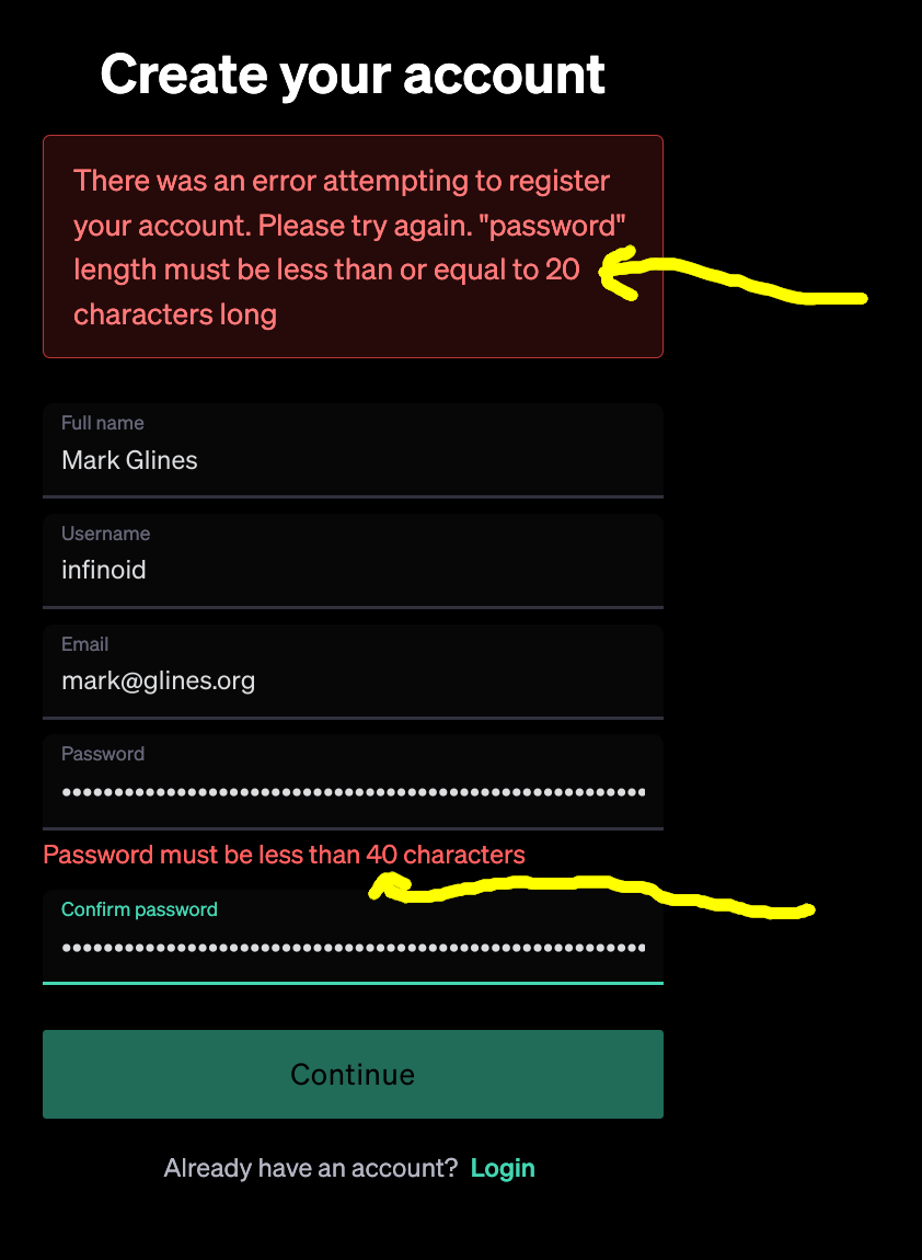 [Bug]: Password length checks on signup page are inconsistent (and ...