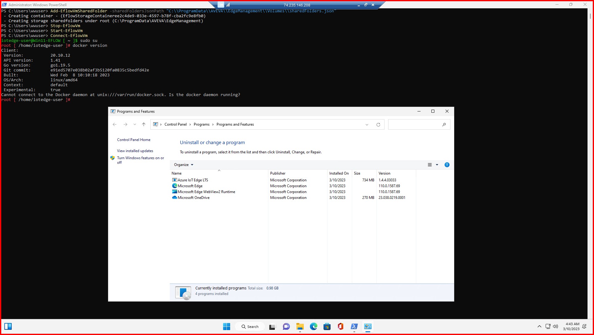 After File Sharing Feature Docker Engine docker engine Stops, if we stop and start Eflow VM ...
