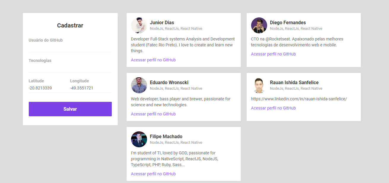 GitHub - ItsJuniorDias/Findev: :earth_americas: Week Omnistack #10 | Findev - Application that ...