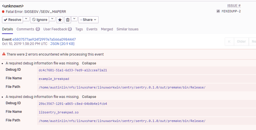 minidump report doesn't work with uploaded sym file to render proper information · Issue #61 ...